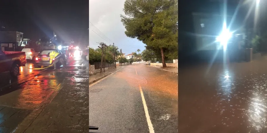 Heavy rain affects traffic on roads in the Famagusta district ...