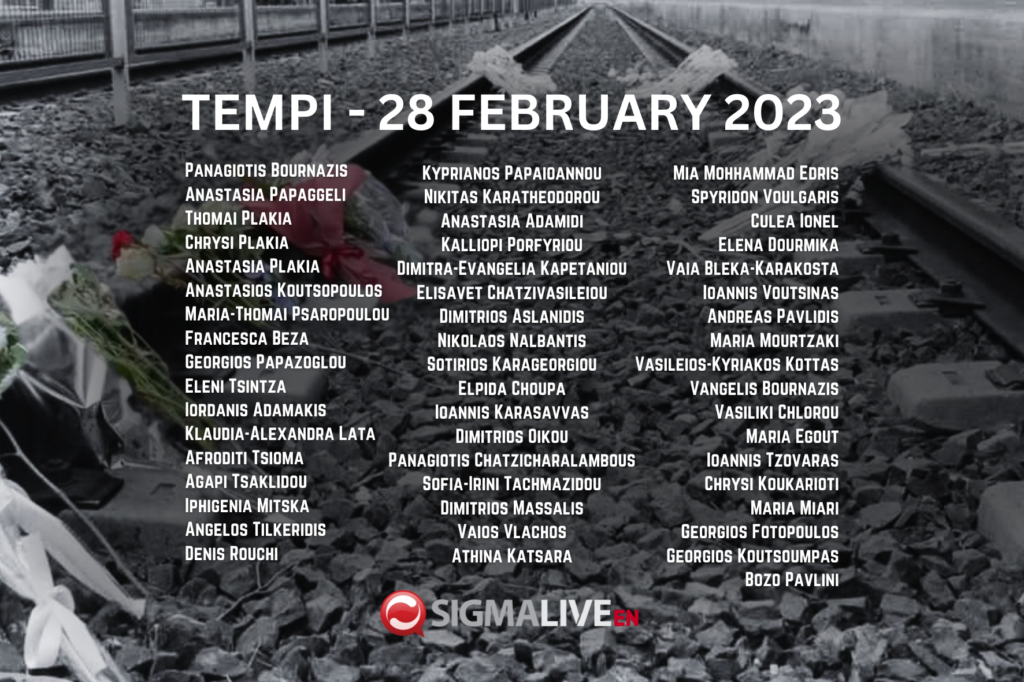 28/02/2023: Remembering the victims of the Tempi tragedy - Sigmalive ...
