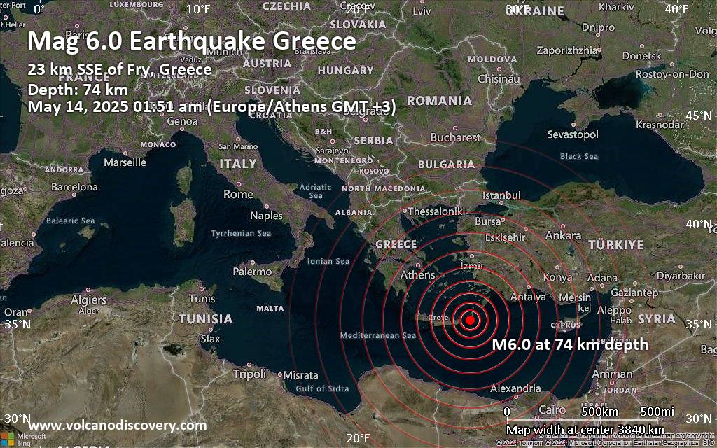 Strong earthquake strikes near Kasos; tsunami warning issued ...