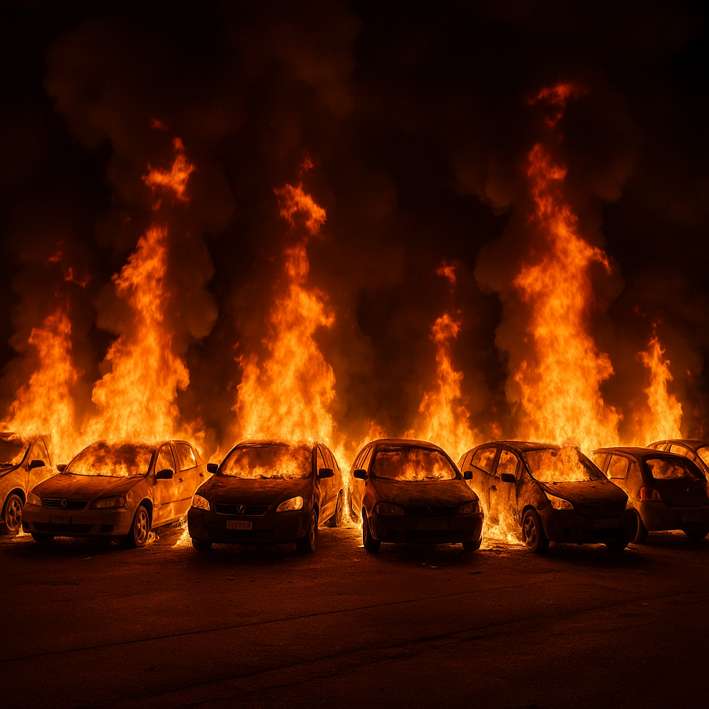 Eight Tseri residents' vehicles in flames – Investigation underway ...
